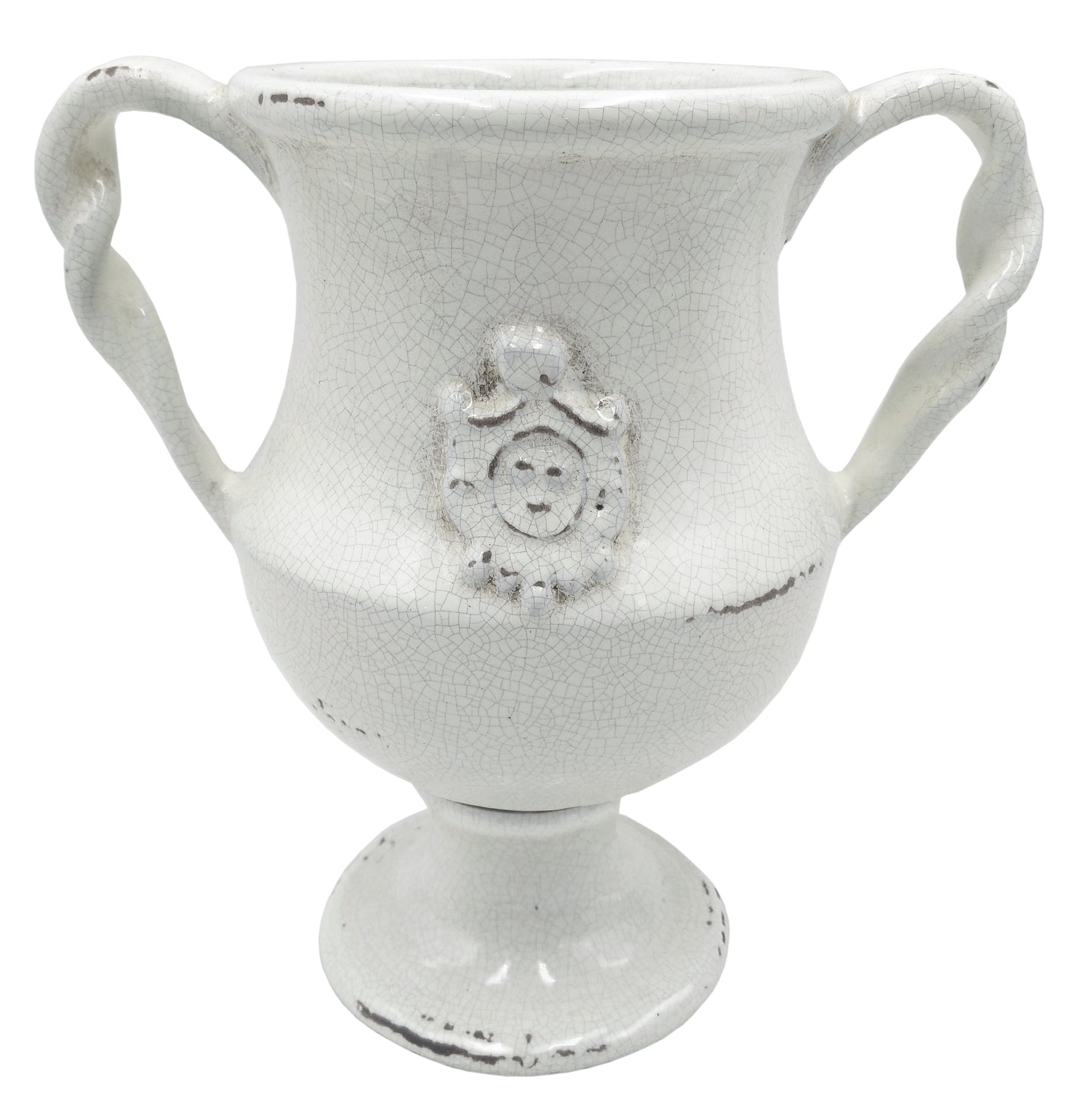 High-end Luxury Rutherford Amphoral Tuscan-style Urn 11" Antique White ...